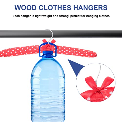 Ipetboom 10pcs Padded Hangers Cloth Covered Coat Hangers Non-Slip Wood Hangers Wedding Garment Hanger Pastoral Clothes Hanger for T Shirt Sweaters Coat Random Pattern