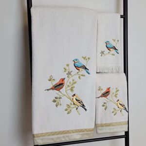 Avanti Linens - Hand Towel, Soft & Absorbent Cotton (Gilded Birds Collection), Ivory