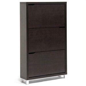 atlin designs modern shoe cabinet in dark brown