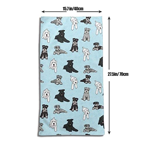 IconSymbol Cartoon Schnauzers Hand Towels Ultra Soft Highly Absorbent Bathroom Towel， Multipurpose Kitchen Dish Guest Towel for Gym, Hotel, Spa and Home Decor(27.5 x 15.7 in)