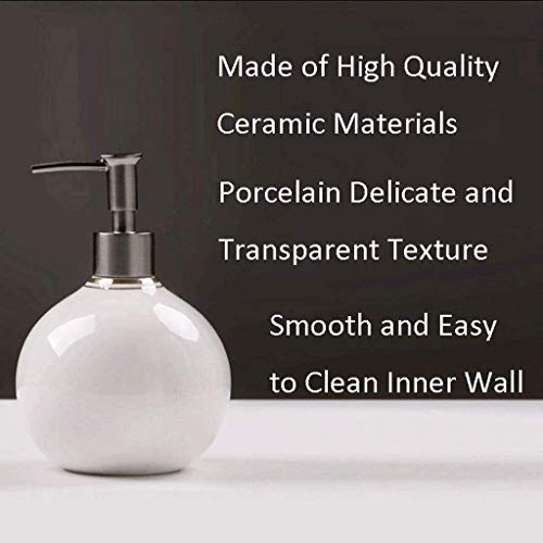 BUYT Bathroom Soap Dispenser Set Soap Dispenser Hand Sanitizer Bottle Lotion Dispenser Pump Ceramic Soap and Lotion Dispenser Round Ceramic Refillable (Color : G)