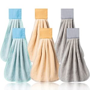 r horse 6pcs kitchen hanging towel set hand hanging towels with hanging loop absorbent coral fleece bathroom hand towel soft thick dish cloth dry towel christmas decorations for kitchen bathroom