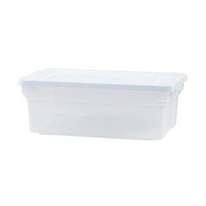 Rubbermaid 12 Quart Stackable Molded Plastic Easy Access Stackable Storage Bins with Lid for the Garage, Bedroom, Closet, or Shed, Clear