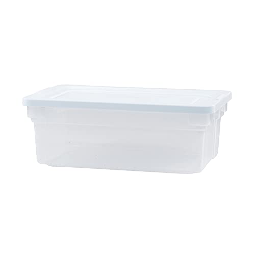 Rubbermaid 12 Quart Stackable Molded Plastic Easy Access Stackable Storage Bins with Lid for the Garage, Bedroom, Closet, or Shed, Clear