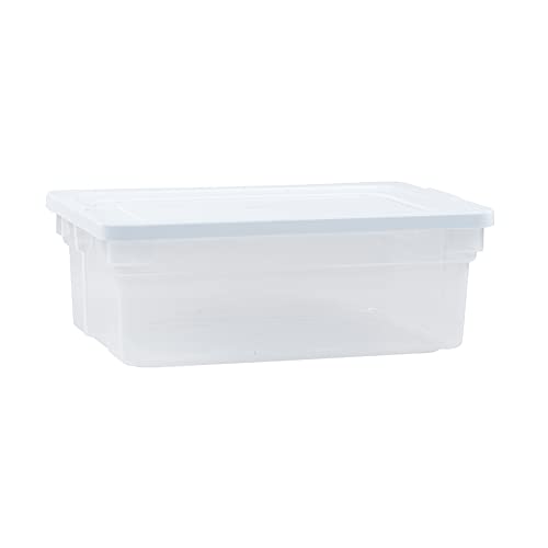 Rubbermaid 12 Quart Stackable Molded Plastic Easy Access Stackable Storage Bins with Lid for the Garage, Bedroom, Closet, or Shed, Clear