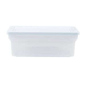 Rubbermaid 12 Quart Stackable Molded Plastic Easy Access Stackable Storage Bins with Lid for the Garage, Bedroom, Closet, or Shed, Clear