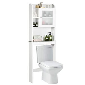 giantex over-the-toilet space saver collette bathroom spacesaver w/storage rack cabinet bathroom organizer (68" h)