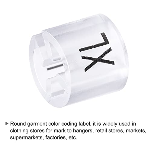 MECCANIXITY Clothes Hanger Marker XL Fit 3.5mm Rod for Garment Color Coding Clear Count 100