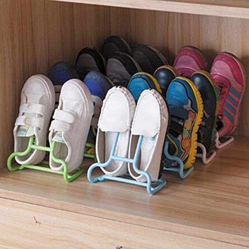 SoFull Shoe Rack, Daily Necessities Storage,2Pcs Multifunctional Plastic Shoes Drying Rack Hanger Home Wardrobe Organizer - White