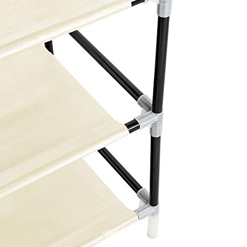 Teeker 7 Tiers Portable Shoe Rack Closet Fabric Cover Shoe Storage Organizer Cabinet (Beige)