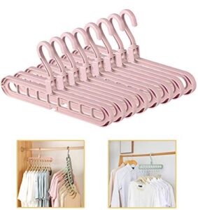 esoul technology magic hangers closet space saving clothes hanger organizer pack of 8 plastic suit hangers 360 degree swivel 8pink