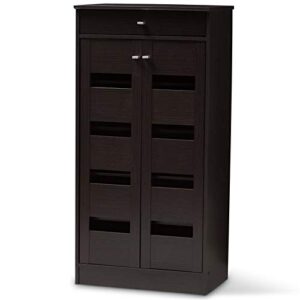 baxton studio acadia shoe cabinet in wenge brown