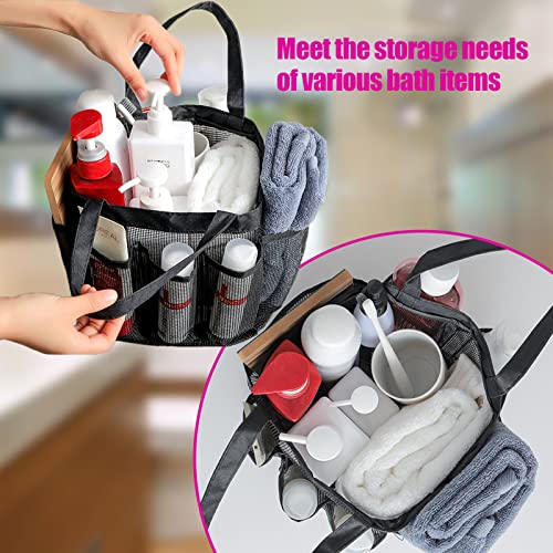 YAWALL Mesh Shower Caddy Bag Shower Tote Basket Portable for Women College Dorm Travel Camp Bathroom Essentials（Black）