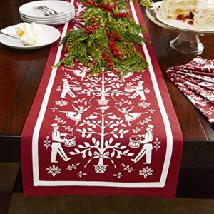 SKL Home Vern Yip Christmas Carol Napkin Set, Red 4 Piece