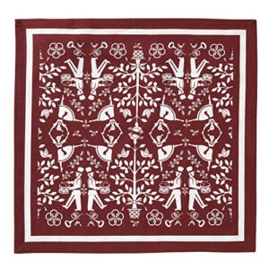 SKL Home Vern Yip Christmas Carol Napkin Set, Red 4 Piece