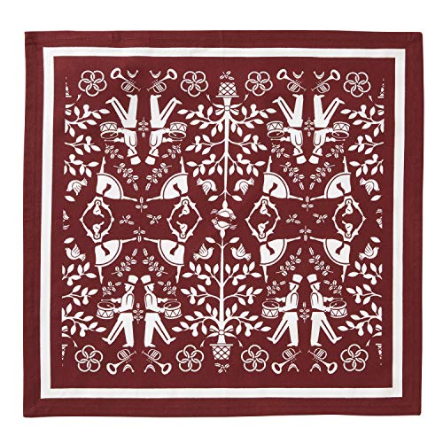 SKL Home Vern Yip Christmas Carol Napkin Set, Red 4 Piece