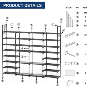 Mavivegue Shoe Rack, 8 Tier Large Shoe Rack Organizer Shoe Rack 10 Tier Shoe Rack,Shoe Stand