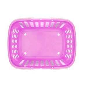 Plastic Organizing Storage Basket with Handles and Holes - Small Bin for Shower, Closet, Kitchen, Garden, Bathroom, Toys, Candy by Valenoks (Lilac)