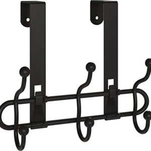 Franklin Brass OTD003F-FB-C 3-Hook Over The Door Storage Rack, Matte Black