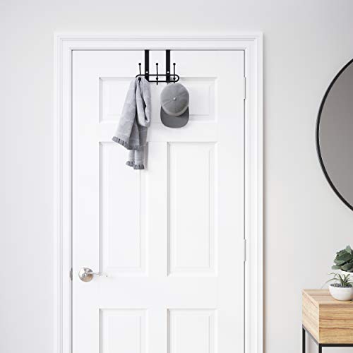 Franklin Brass OTD003F-FB-C 3-Hook Over The Door Storage Rack, Matte Black