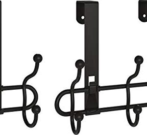 Franklin Brass OTD003F-FB-C 3-Hook Over The Door Storage Rack, Matte Black