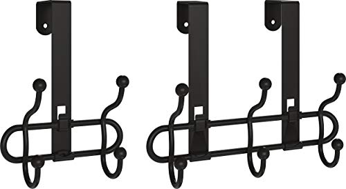 Franklin Brass OTD003F-FB-C 3-Hook Over The Door Storage Rack, Matte Black