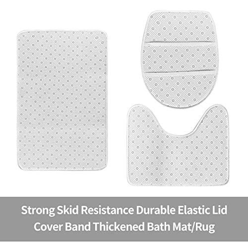 Billichase Highland Cow Bathroom Rugs and Mats Set 3 Pieces Non Slip Absorbent U-Shaped Contour Toilet Mats, Bath Mat and Toilet Lid Cover for Tub Shower and Bath Room