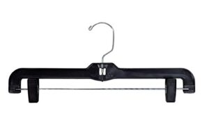 nahanco 2600pc plastic skirt/slack hangers, plastic clips, 14", black (pack of 100)