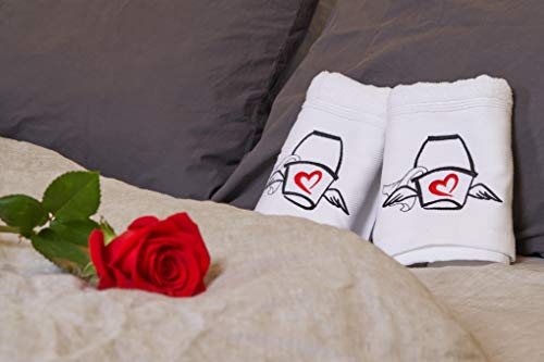 Love Mop Premium Cotton Sex Towel - Sexy Naughty Gift Bachelorette Wedding Bridal Shower Party Couples Second 2nd Anniversary Man Her Him Wife Husband Adult Boyfriend Girlfriend Valentines Day Grey