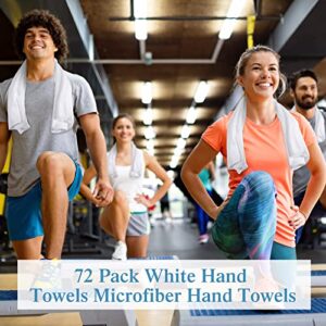 Moukeren 72 Pack Hand Towels,16 x 27 Inch Salon Towels Spa Towels for Facial Barber Towels Bleach Proof Towels Bulk for Gym, Spa, Hotel, Kitchen (White)