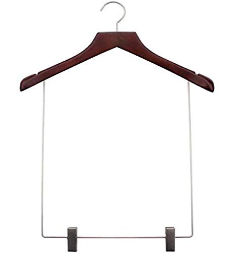 NAHANCO 24317 Wooden Display Hangers, Conave with 14" Drop, 17", Low Gloss Mahogany (Pack of 12)