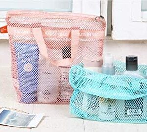 Bags in bag Portable shower Mesh Caddy bag Quick Dry Hanging Toiletry and Bath Organizer for travel and swimming (Black)