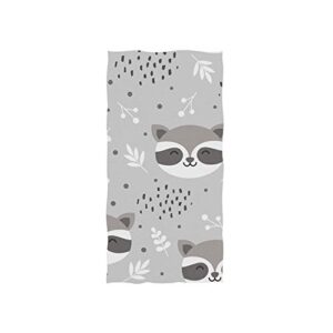 auskid cartooon racoon hand towel ultra soft bathroom towel for face gym spa