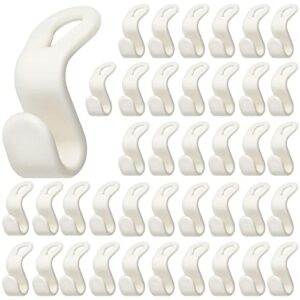 lahoni 40 pieces clothes hanger connector hooks, plastic hanger cascading connection hook mini hangers extender clips for closet organizer, space saving, white