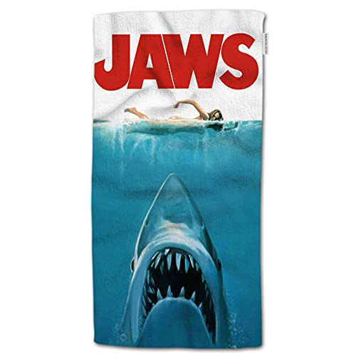 HGOD DESIGNS Shark Hand Towels,Jaws Biting Shark Naked Girl Swimming 100% Cotton Soft Bath Hand Towels for Bathroom Kitchen Hotel Spa Hand Towels 15"X30"