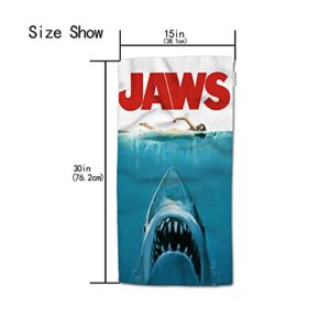 HGOD DESIGNS Shark Hand Towels,Jaws Biting Shark Naked Girl Swimming 100% Cotton Soft Bath Hand Towels for Bathroom Kitchen Hotel Spa Hand Towels 15"X30"