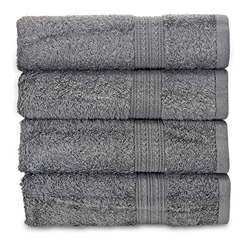 OBA HOME Cotton Hand Towels - Set of 4 (Grey)