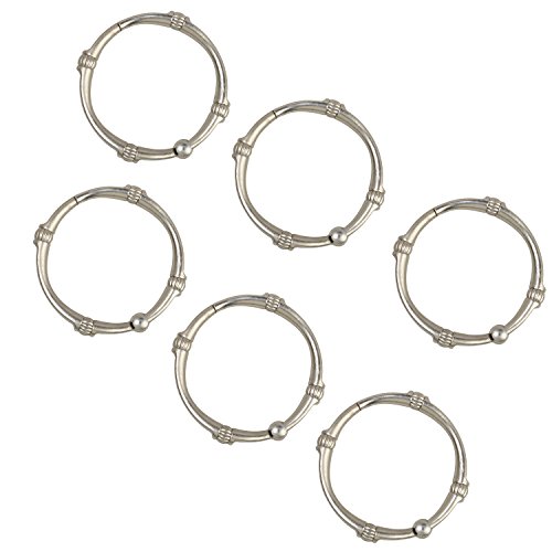 Zenna Home NeverRust Rustproof Aluminum Decorative Shower Rings, Set of 12, Brushed Nickel,11 x 8.5 x 0.75