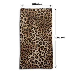 MSGUIDE Leopard Print Hand Towels Ultra Soft Highly Absorbent Bathroom Towel Multipurpose Thin Kitchen Dish Guest Towel for Bathroom, Hotel, Gym and Spa Christmas Decor (27.5" x 15.7")