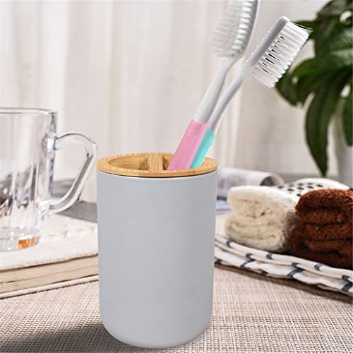 GANFANREN Bathroom Accessories Set 6 Pieces Room Set Toothbrush Holder Soap Dispenser Toilet Brush Trash Can Bathroom Essential Set (Color : C)