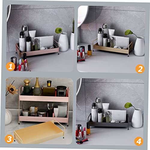 Yardwe Pantry Mount Storage Rack Brushes Display Bethroom Basket Shelf Vanity Shower for Metal Holder Kitchen Towel Caddy Toiletry Dresser Toiletries Punch Trays Wall White Decors