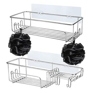 bathroom shower caddy shower organizer shower shelf bathroom caddy bathroom storage shelf for hanging shower sponge and razor, shampoo holder kitchen spice organizer, 304 stainless steel, no drill