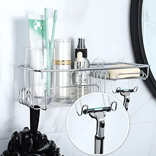 bathroom shower caddy Shower Organizer Shower Shelf Bathroom Caddy Bathroom Storage Shelf For Hanging Shower Sponge and Razor, Shampoo Holder Kitchen Spice Organizer, 304 Stainless Steel, No Drill