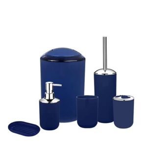 6 pcs bathroom accessories set, toilet brush, soap dish, trash can, toothbrush cup, soap dispenser, bathroom accessory set