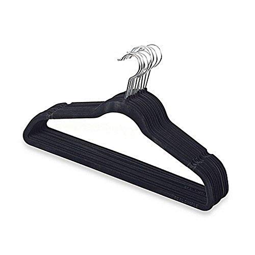 Only Hangers "Petite" Size Black Velvet Suit Hangers - 10 Pack