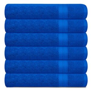 Avalon Towels Luxury Hand Towels (Pack of 6) Size 16x28 Inches - Premium Cotton, Soft and Highly Absorbent Hand Towels for Bathroom, 600 GSM Face Towels, Hotel & Spa Quality, Quick Dry (Royal Blue)