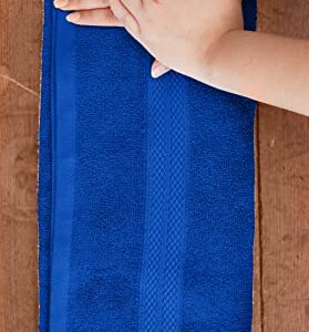 Avalon Towels Luxury Hand Towels (Pack of 6) Size 16x28 Inches - Premium Cotton, Soft and Highly Absorbent Hand Towels for Bathroom, 600 GSM Face Towels, Hotel & Spa Quality, Quick Dry (Royal Blue)