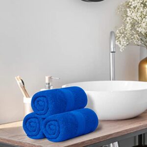 Avalon Towels Luxury Hand Towels (Pack of 6) Size 16x28 Inches - Premium Cotton, Soft and Highly Absorbent Hand Towels for Bathroom, 600 GSM Face Towels, Hotel & Spa Quality, Quick Dry (Royal Blue)