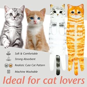 Semounva Cat Funny Hand Towels for Bathroom Kitchen - Valentines Day Birthday Housewarming Cute Fun Gifts for Women Her Cat Lovers Bathroom Decor