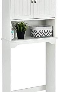 Nightcore Bathroom Storage Rack Over The Toilet, Toilet Organizer with a Open Space, Space Saver Cabinet, Sturdy and Durable Bathroom Shelf, White